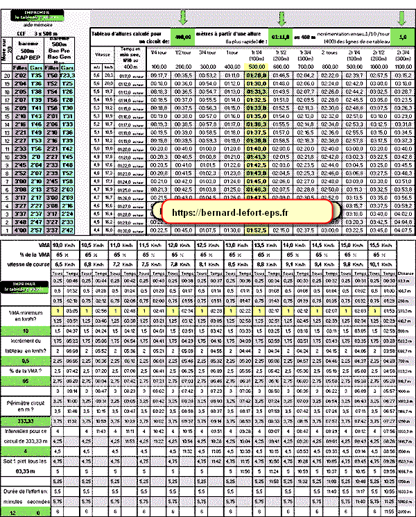 EXCEL pour l'éducation physique et sportive et le sport